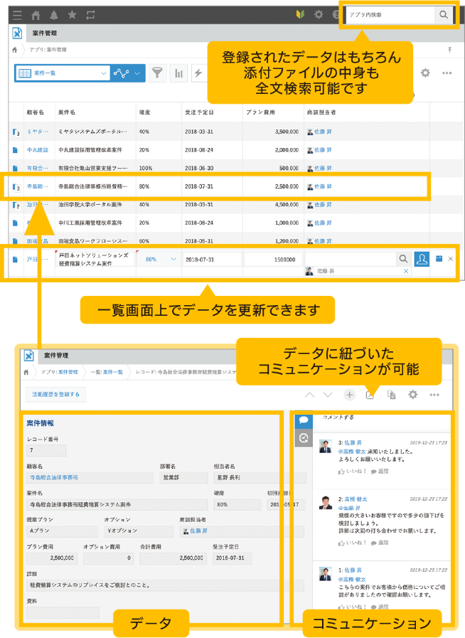 顧客・案件管理に困ったらキントーン＜毎月500社契約、25000社の導入実績＞ 
